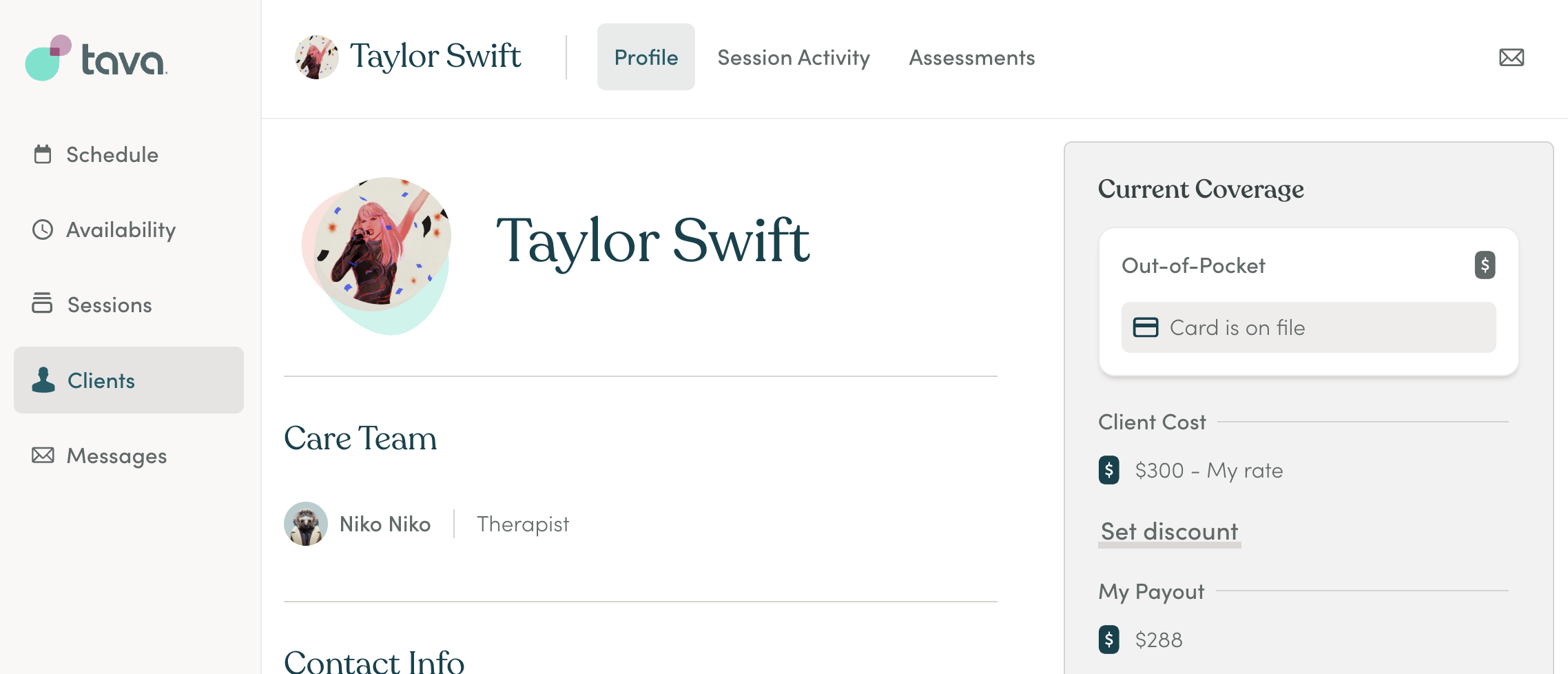 Set your custom cash rate – Tava Therapist Help Center