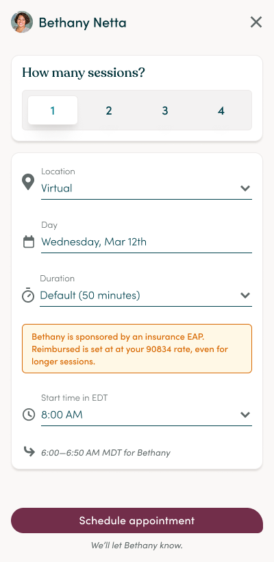 Insurance EAP – Tava Therapist Help Center